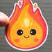 Cute Fire Sticker | Flickering Flame Kawaii Design | Fun Kids Sticker ...