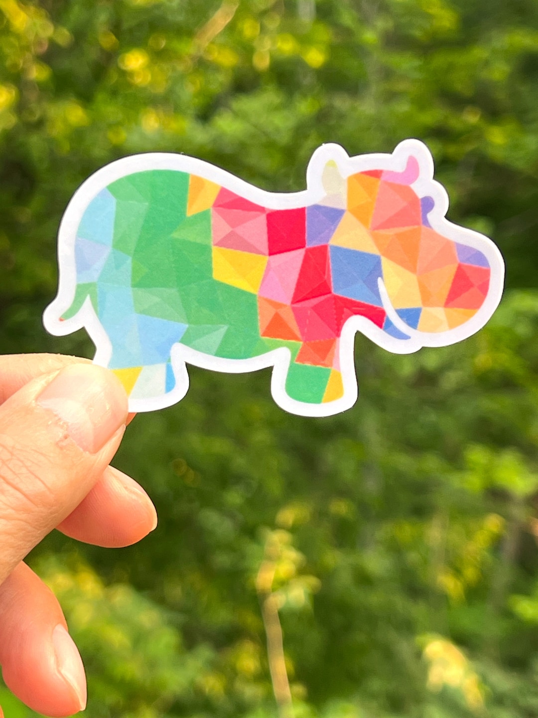 Colorful Hippo Sticker | Hippopotamus Vinyl Decal | Water Bottle ...
