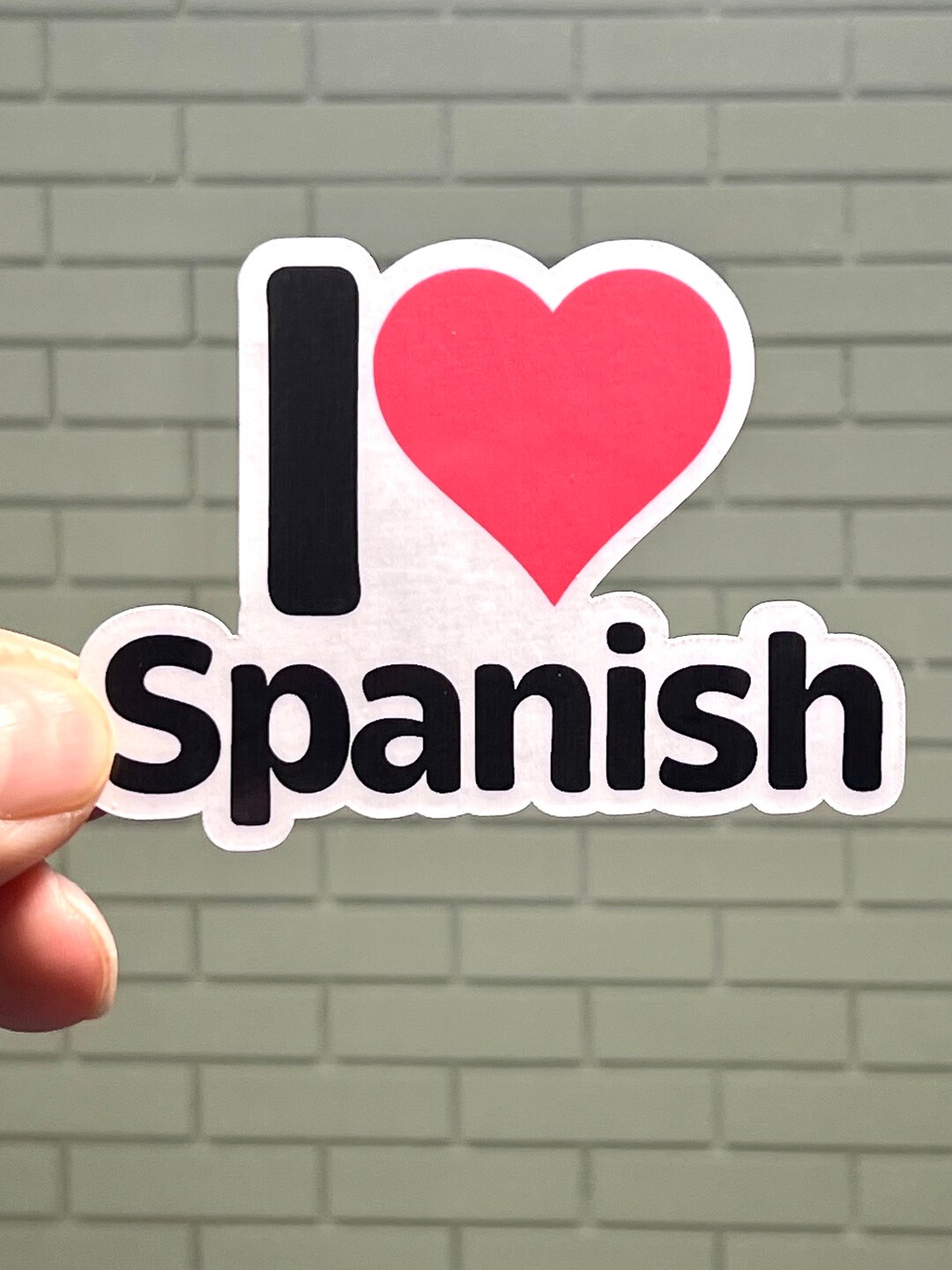 I Love Spanish Sticker: Laminated Vinyl Sticker - Etsy