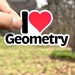 I Love Geometry Sticker I Heart Geometry Vinyl Sticker Water Bottle ...