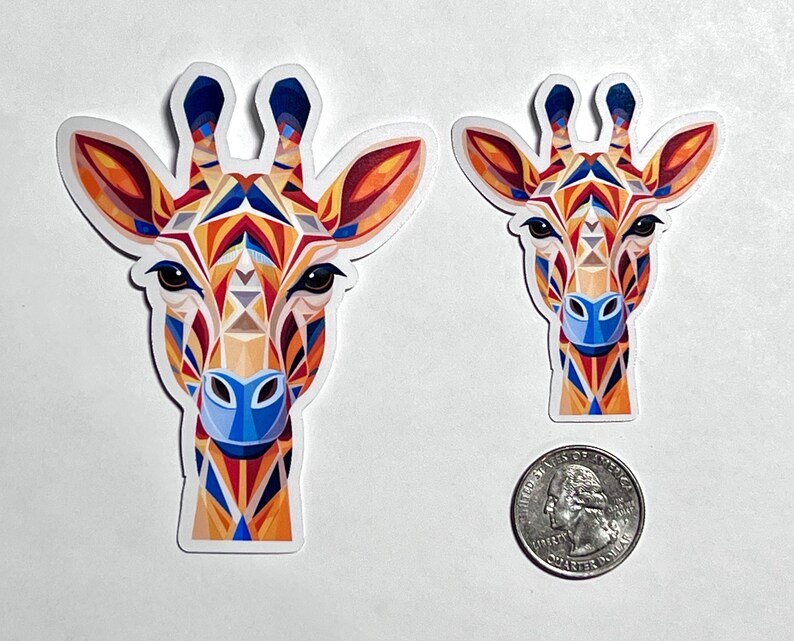 Giraffe Sticker Stylized Giraffe Head Vinyl Sticker Zoo Gift Giraffe ...