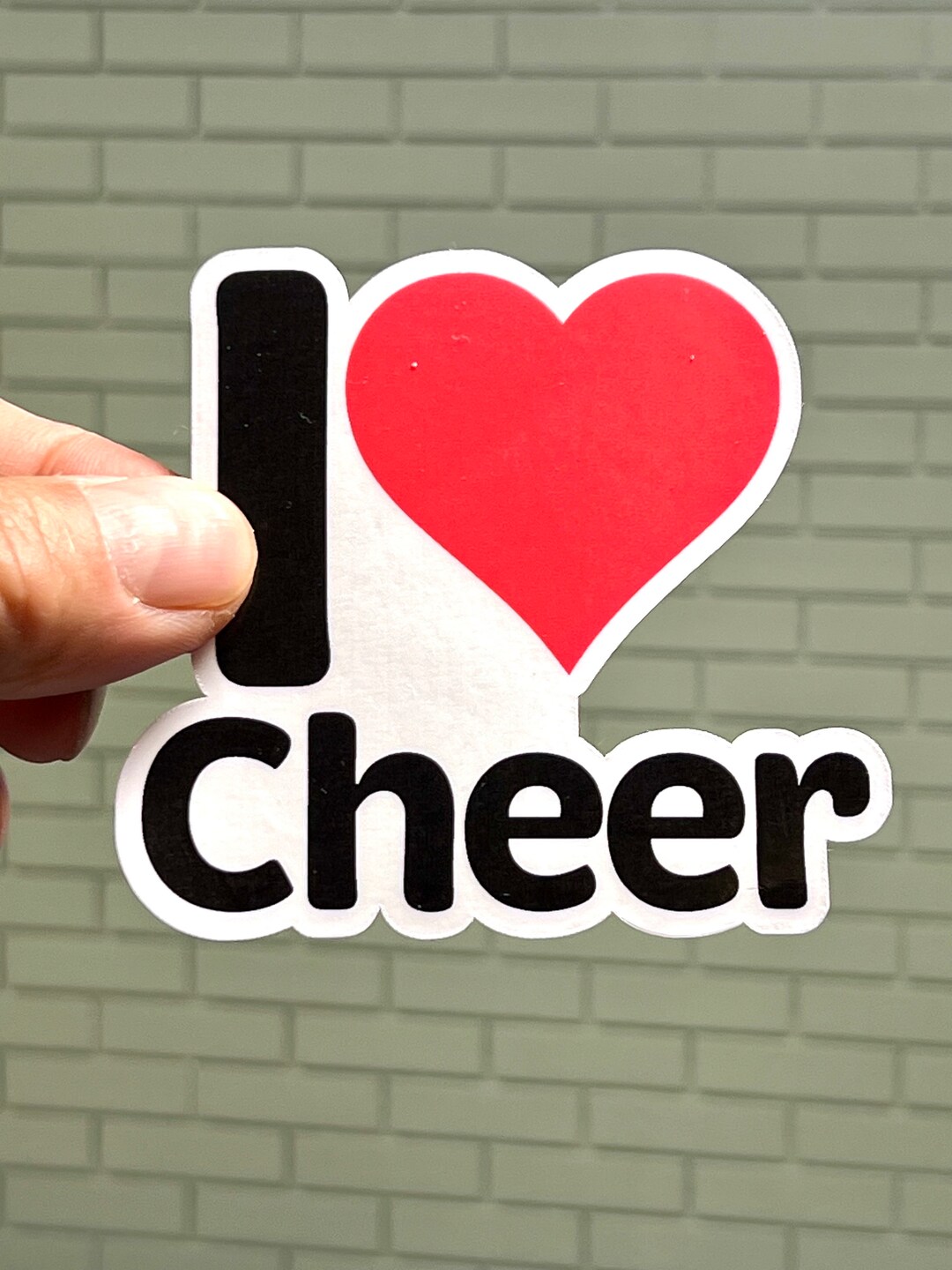 I Love Cheer Sticker | I Heart Cheer Decal | Waterproof Vinyl Sticker ...