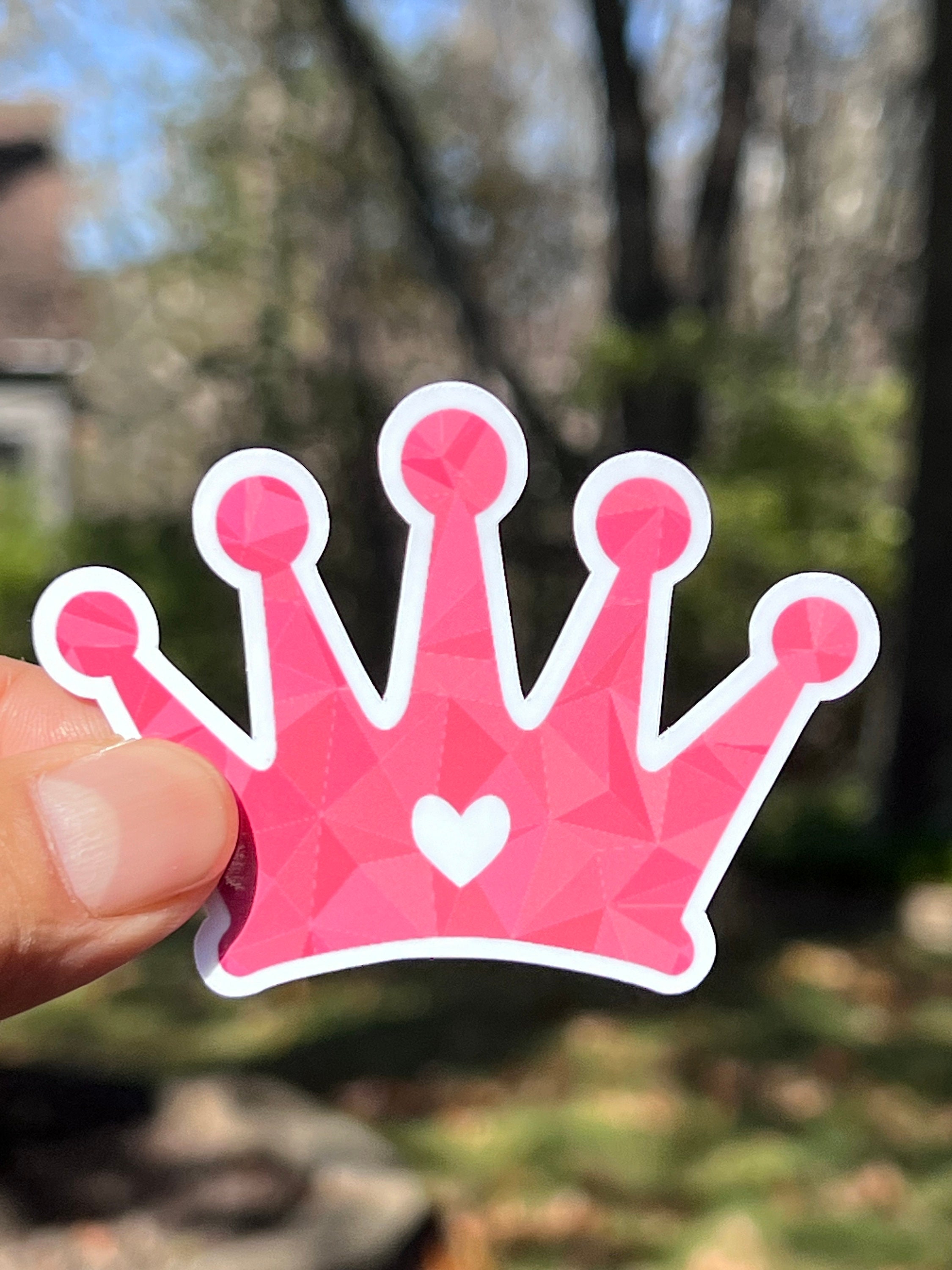 Princess Crown Sticker 3 Colors pink Purple Red Cute - Etsy