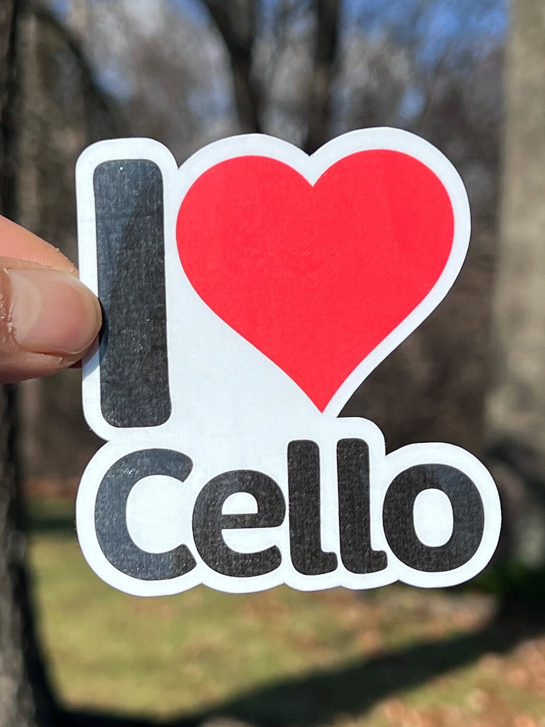 I Love Cello Sticker | I Heart Cello Vinyl Sticker | Water Bottle ...