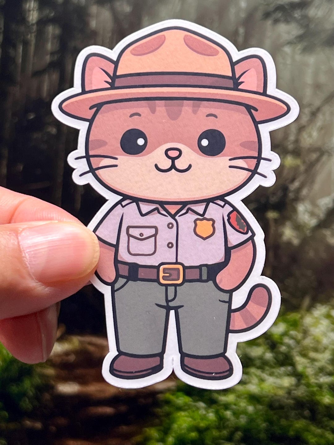 Park Ranger Cat Vinyl Sticker: U.S. National Parks Vacation Gift - Etsy