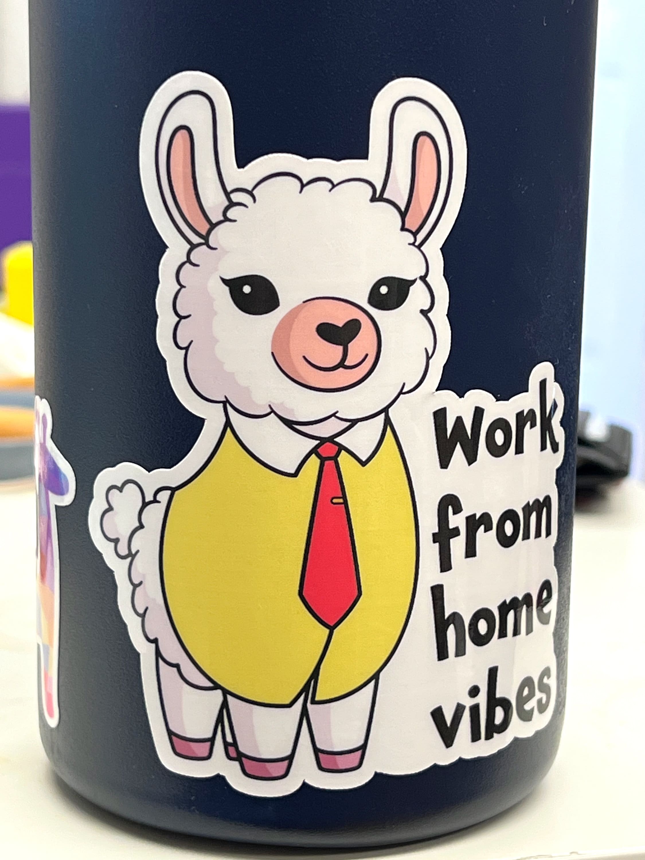 Work From Home Vibes Llama Vinyl Sticker, Llama Gift, Llama Sticker ...