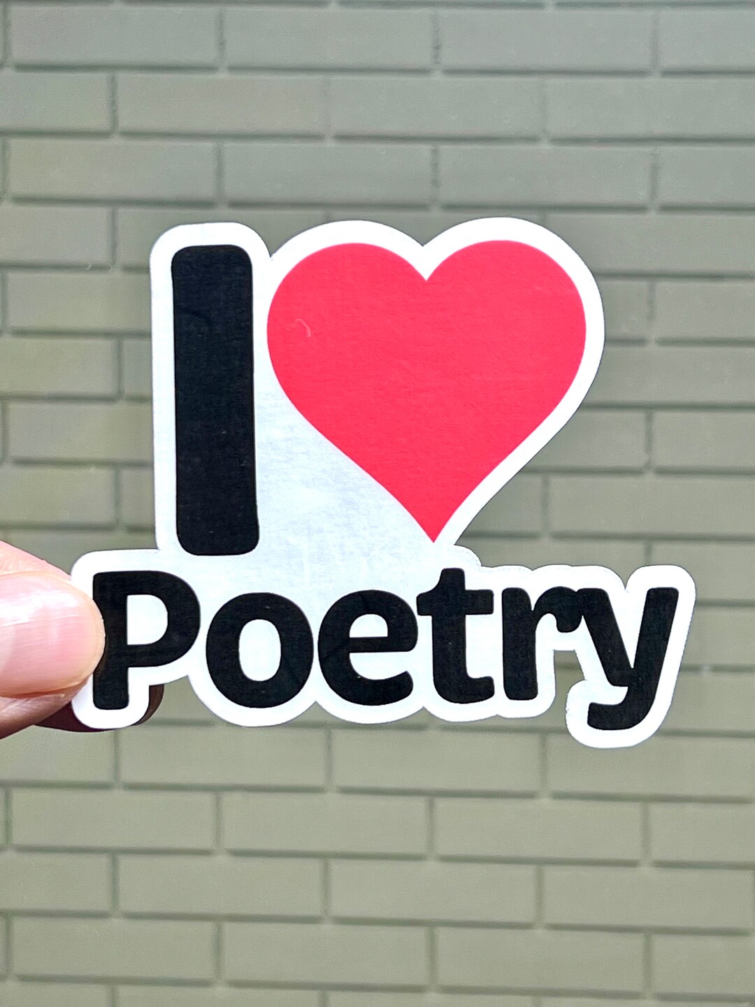 I Heart Poetry Vinyl Sticker: Water Bottle Sticker - Etsy