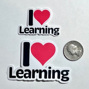 I Love Learning Sticker | I Heart Learning Vinyl Sticker | Student Gift ...