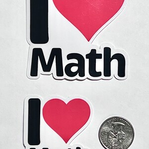 I Heart Math Sticker: Laminated Vinyl Sticker for Water Bottle - Etsy