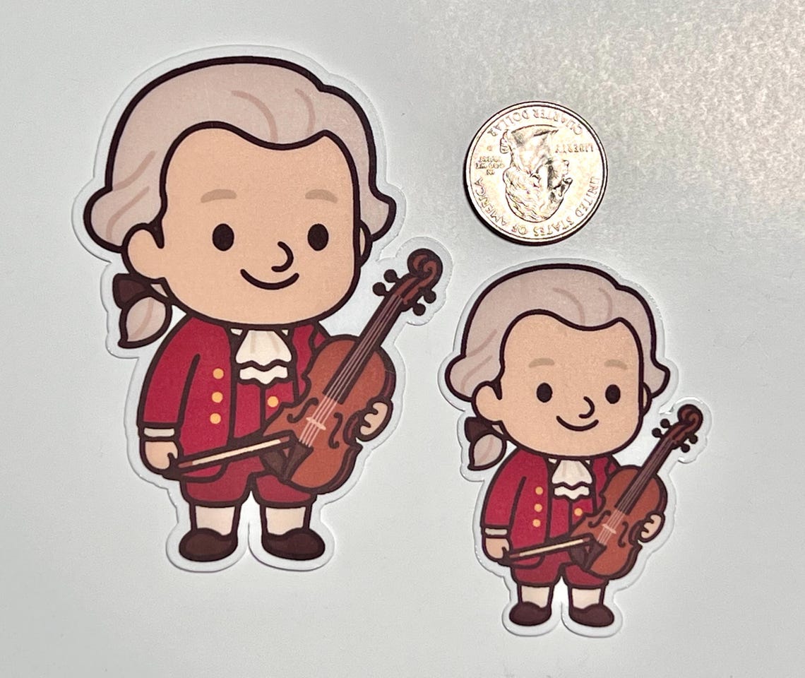 Mozart Sticker: Waterproof Vinyl Sticker for Classical Music Lovers - Etsy