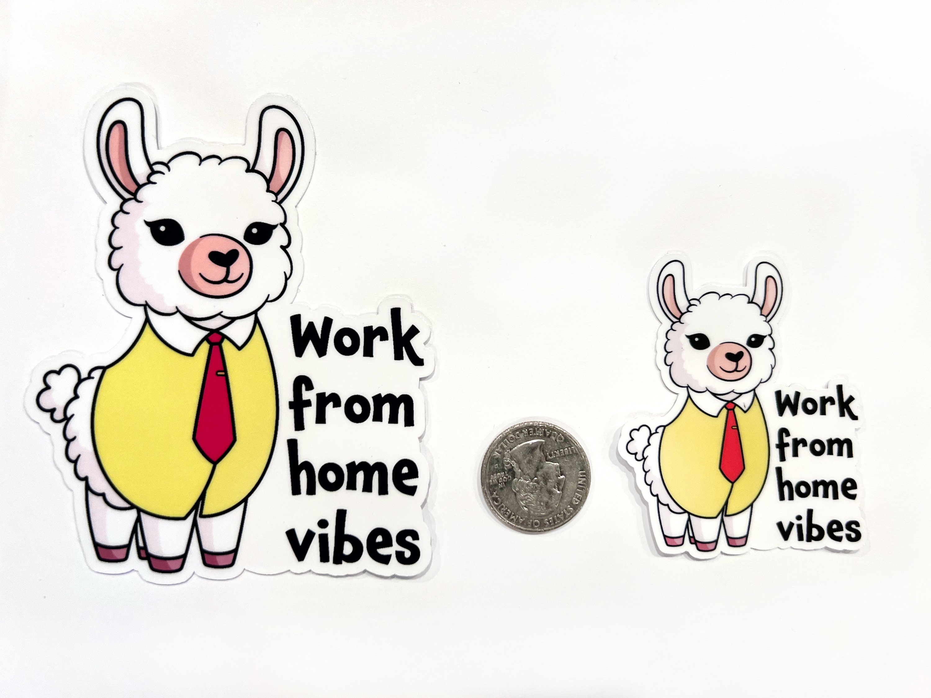 Work From Home Vibes Llama Vinyl Sticker, Llama Gift, Llama Sticker ...