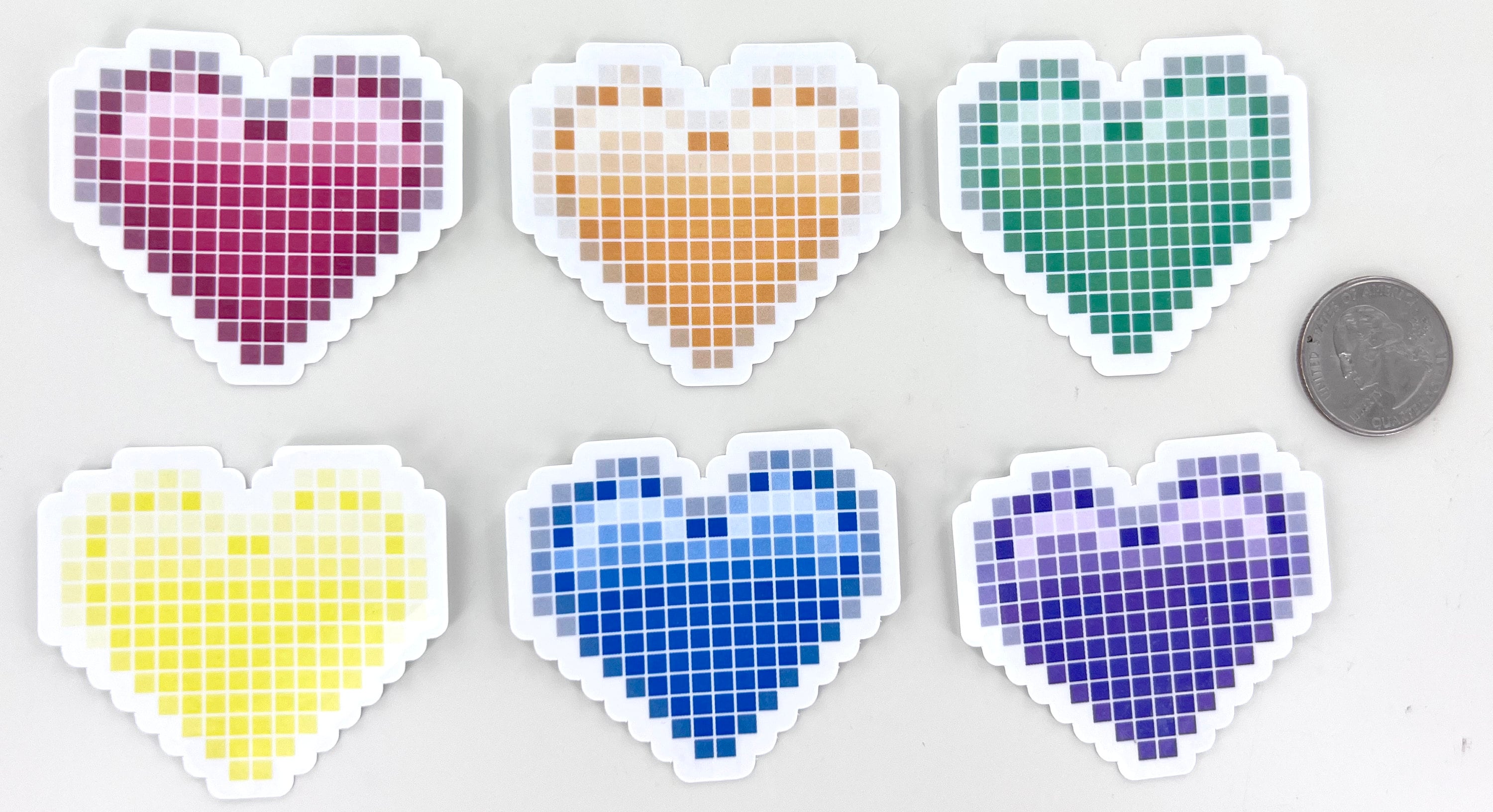 Heart Pixel Art Vinyl Stickers for Water Bottles Lunch Boxes - Etsy