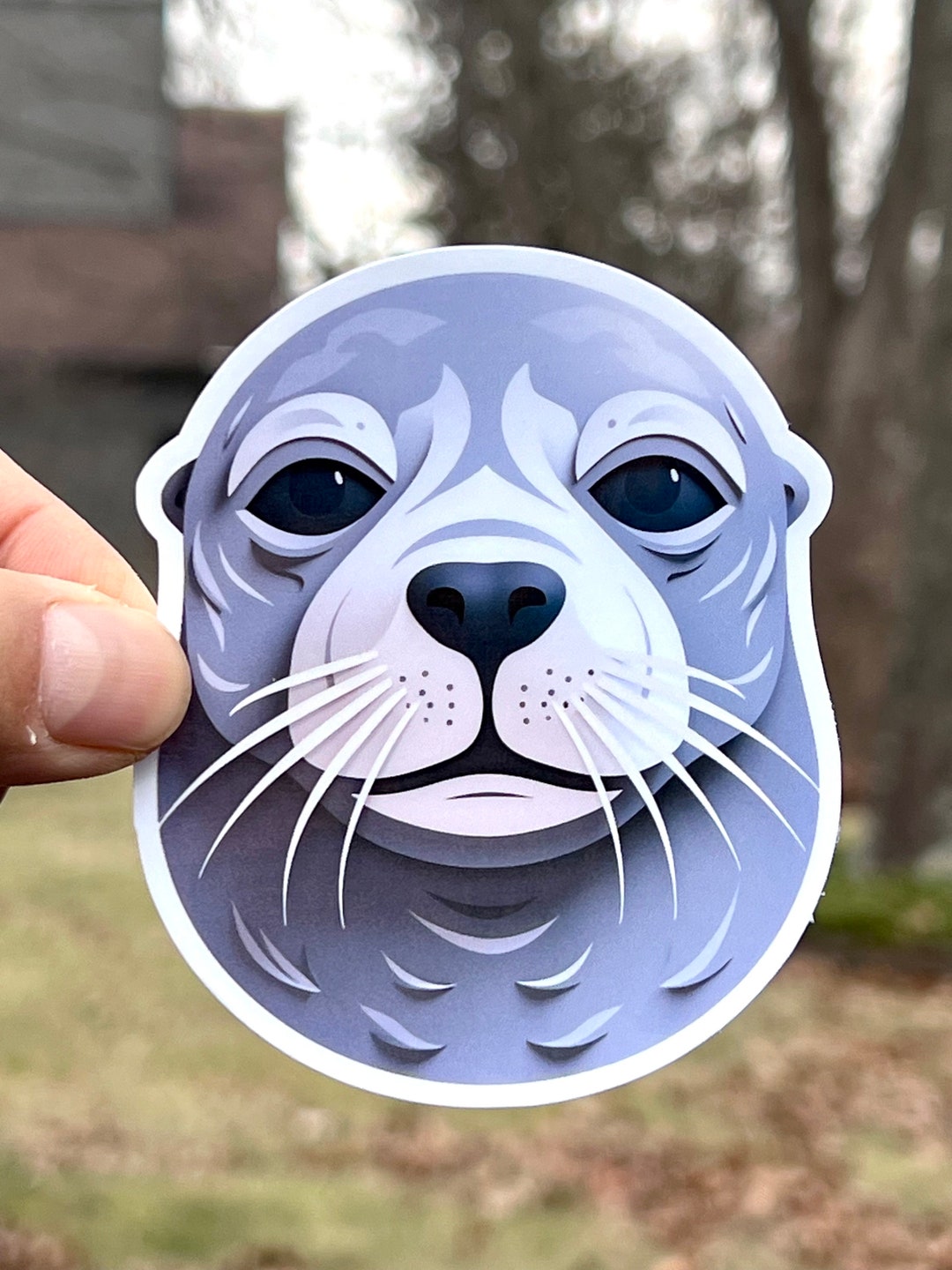 Geometric Seal Vinyl Sticker: Water Bottle, Laptop Sticker - Etsy