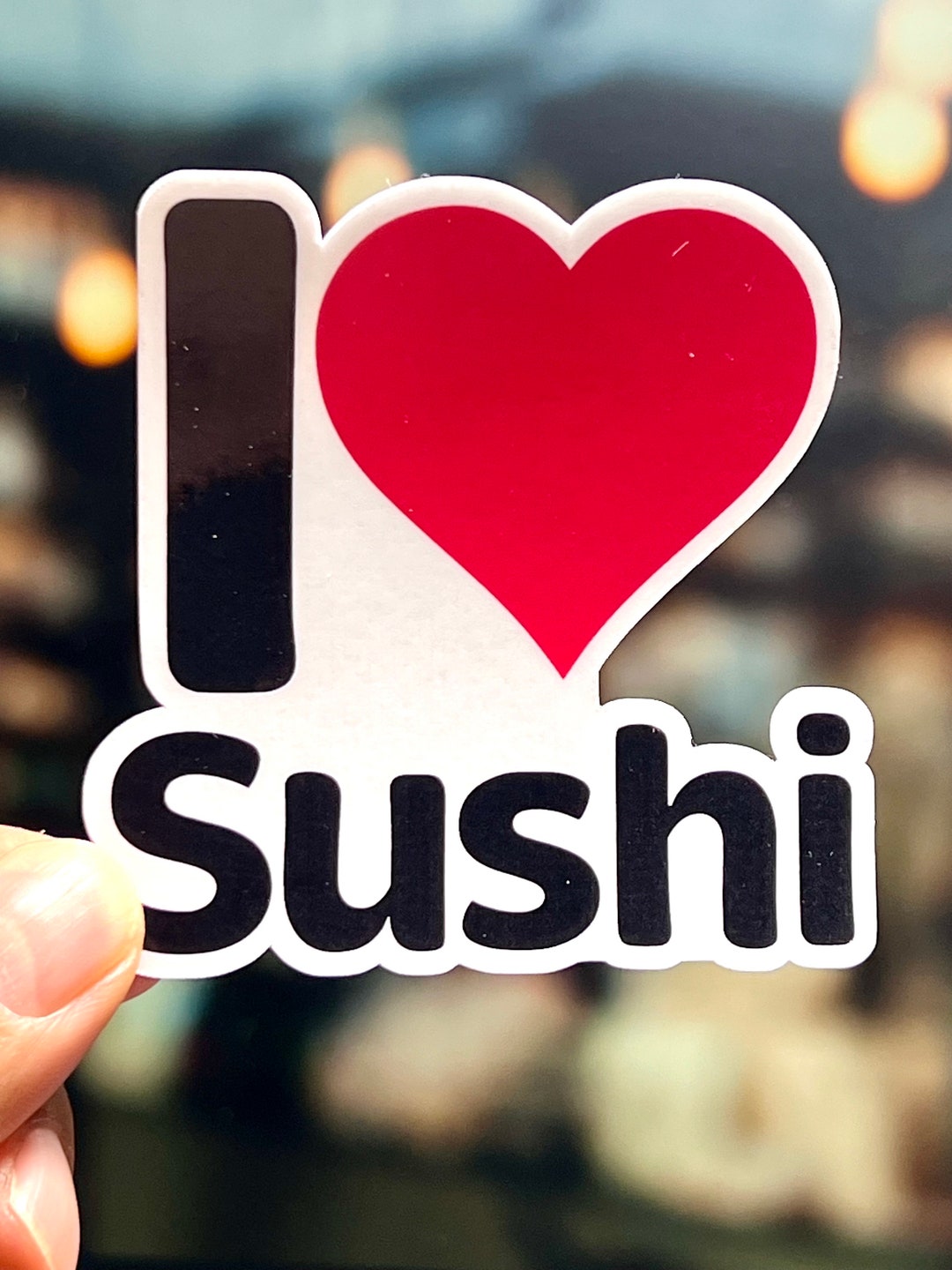 I Heart Sushi Waterproof Vinyl Sticker for Bento Boxes Laptops and ...