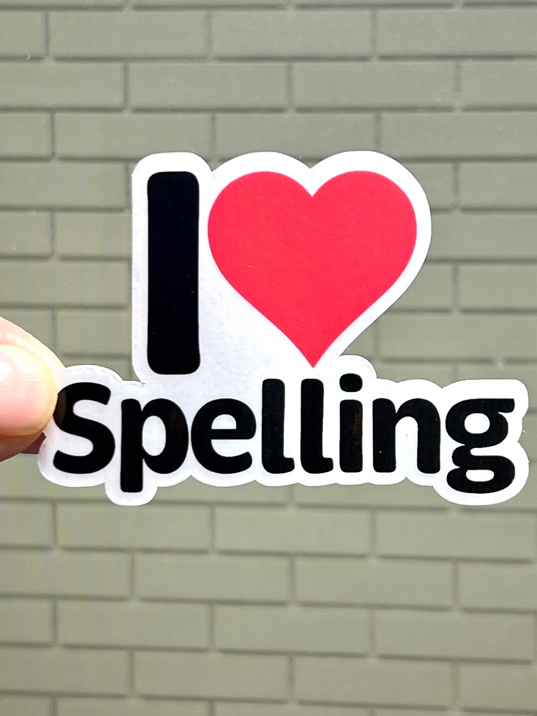 I Love Spelling Sticker | I Heart Spelling Vinyl Sticker | National ...