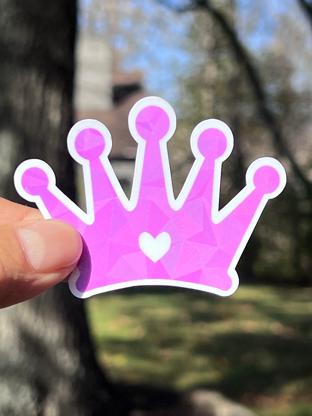 Princess Crown Sticker- 3 Colors (pink, Purple, Red) | Cute Water ...