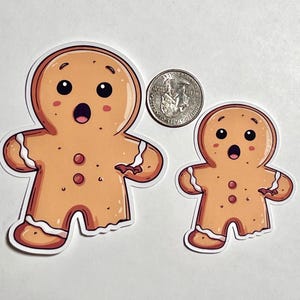 Gingerbread Man With Bite Out of Leg Sticker | Surprised Gingerbread ...