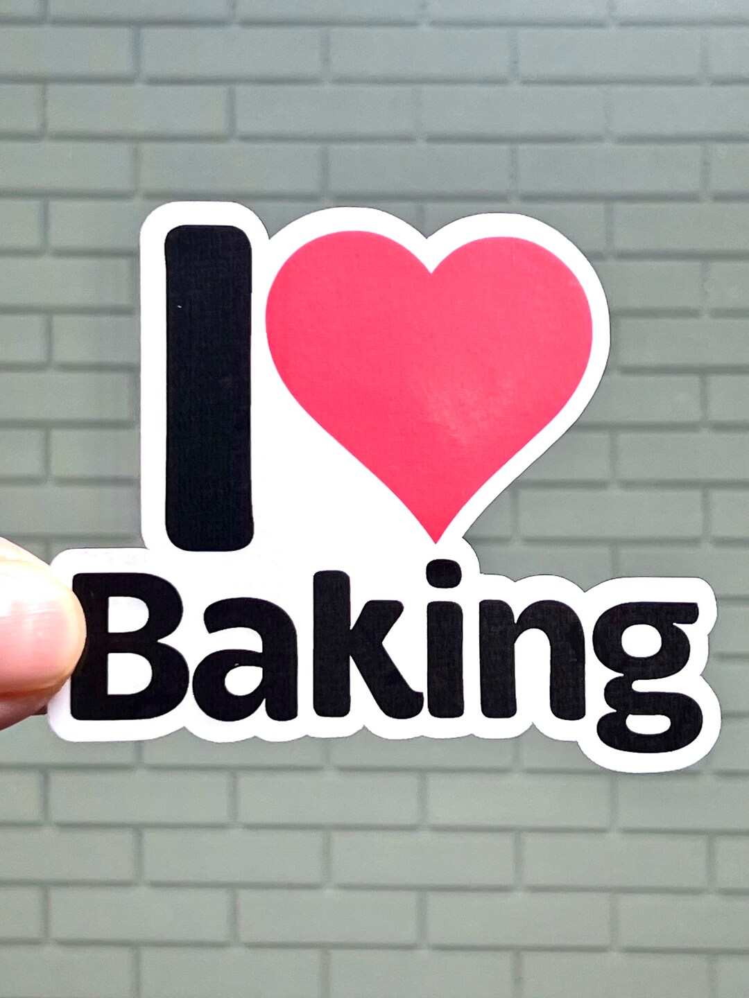 I Love Baking Sticker | I Heart Baking Vinyl Decal | Water Bottle ...