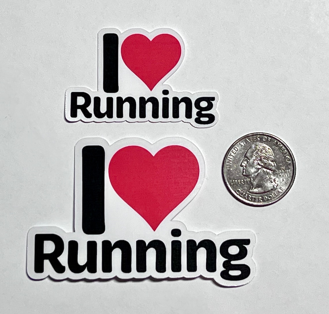 I Heart Running Vinyl Sticker: Marathon Runner Gift - Etsy