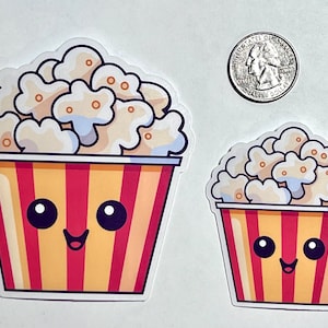Popcorn Bucket Sticker | Cute Movie Theater Popcorn Vinyl Sticker ...