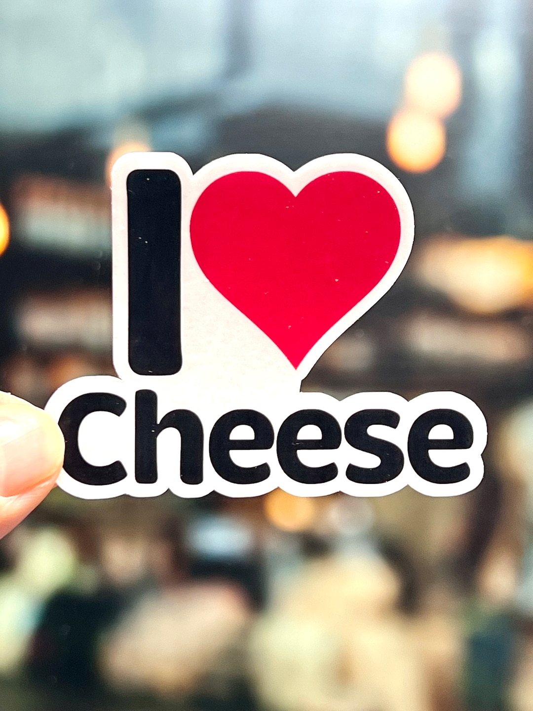 I Love Cheese Sticker | I Heart Cheese Vinyl Sticker | Water Bottle ...