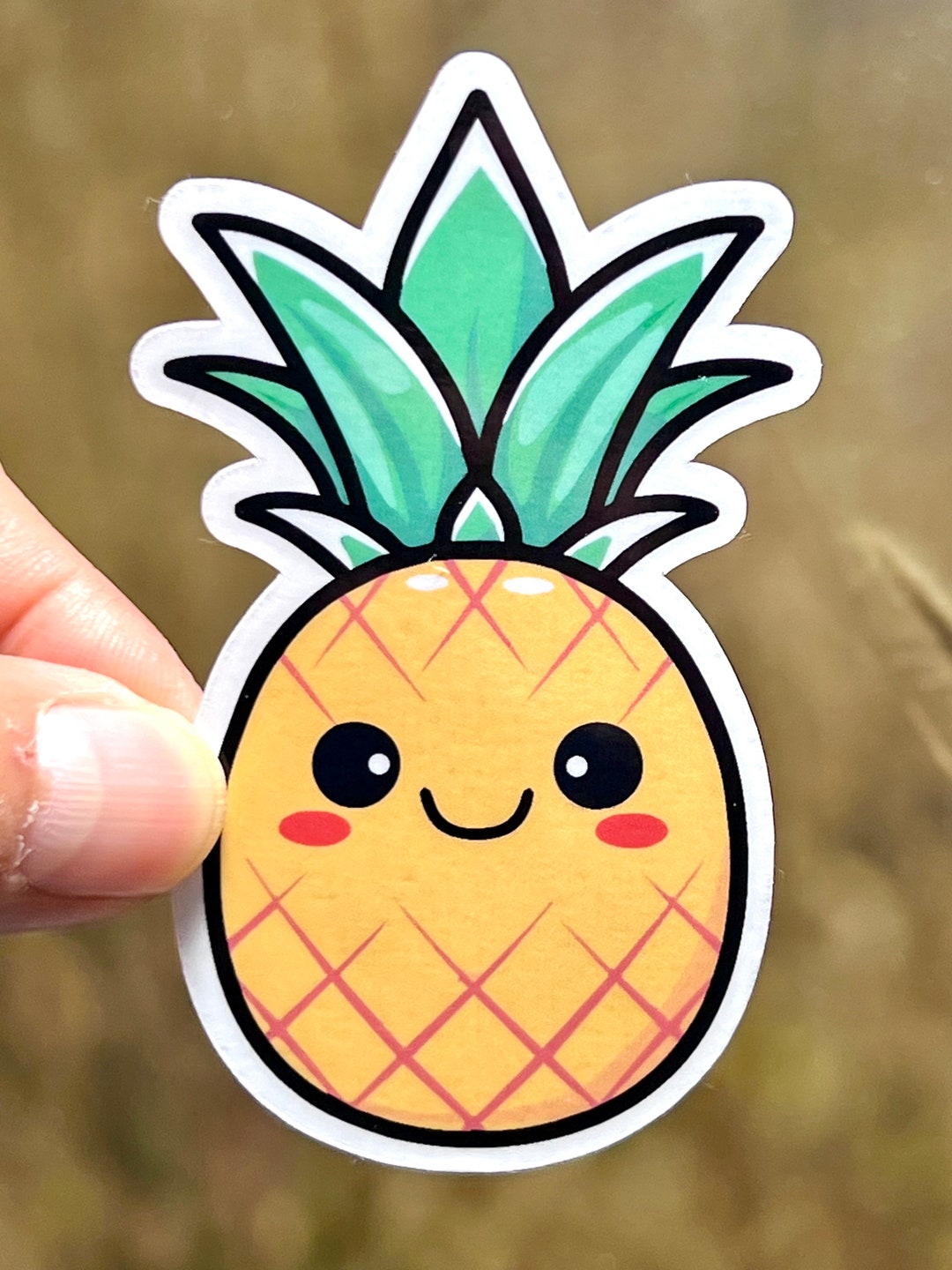 Cute Pineapple Sticker | Tropical Pineapple Kawaii Design | Pineapple ...