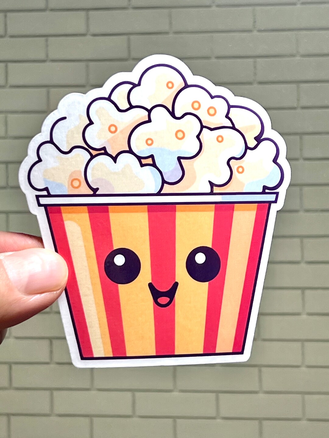 Popcorn Waterproof Vinyl Sticker for Movie Night Water Bottles Laptops ...