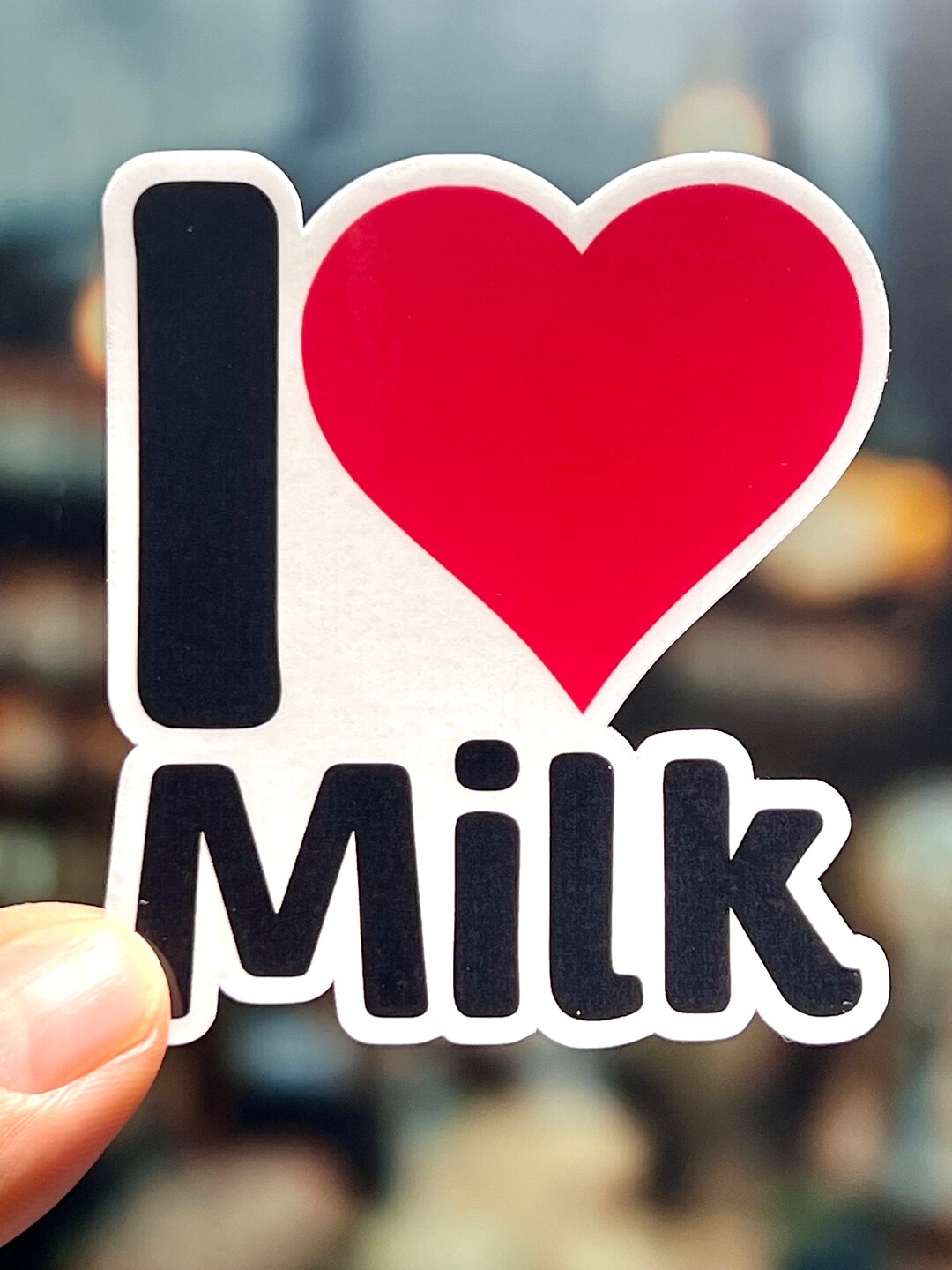 I Love Milk Sticker | I Heart Milk Vinyl Sticker | Water Bottle Sticker ...