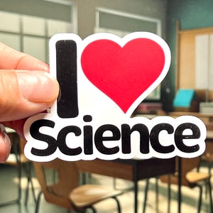 I Heart Science Sticker: Laminated Vinyl Decal - Etsy
