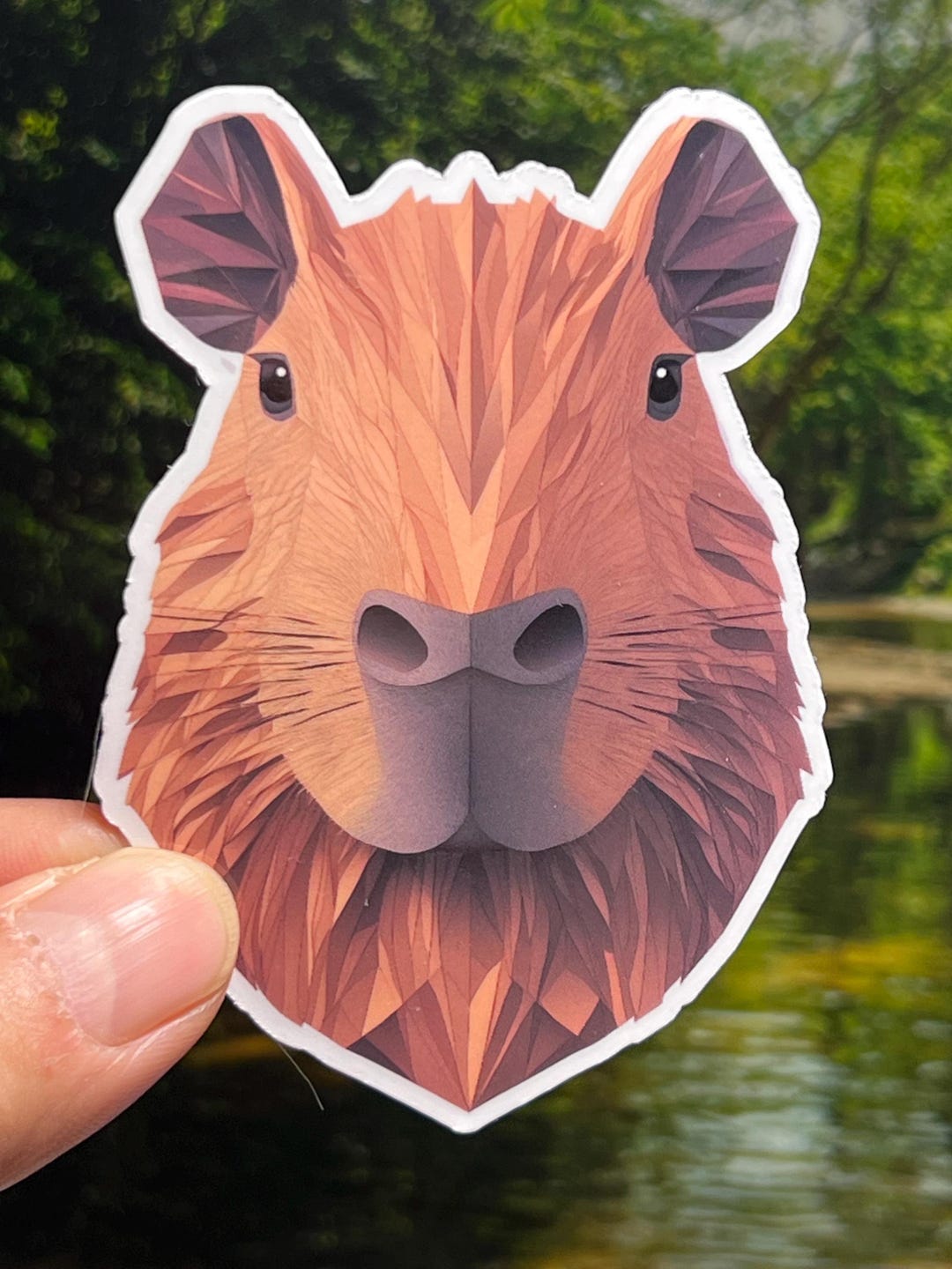 Capybara Sticker | Capybara Head Vinyl Sticker | South American | Water Bottle Sticker | Laptop ...