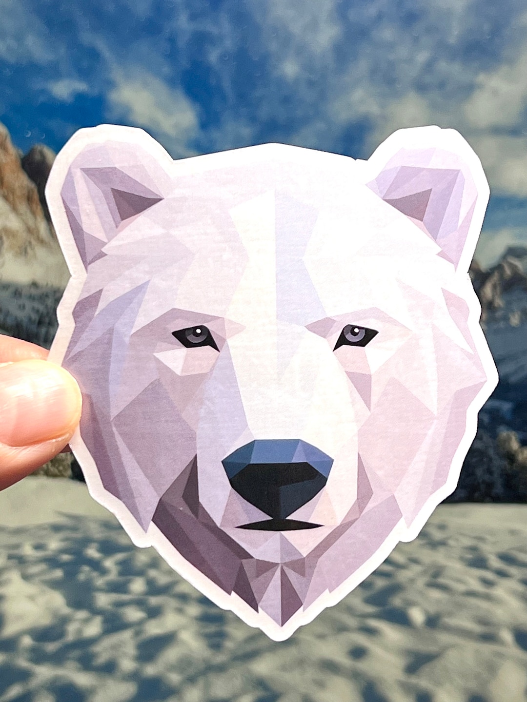 Polar Bear Sticker | Polar Bear Head Vinyl Sticker | Zoo Gift | Bear ...