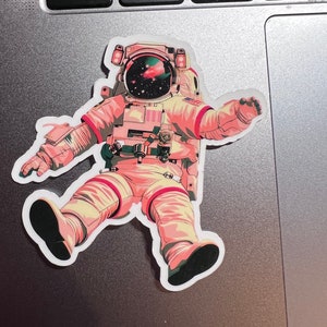 Astronaut Sticker | Astronaut Floating in Space Sticker | Space Theme ...
