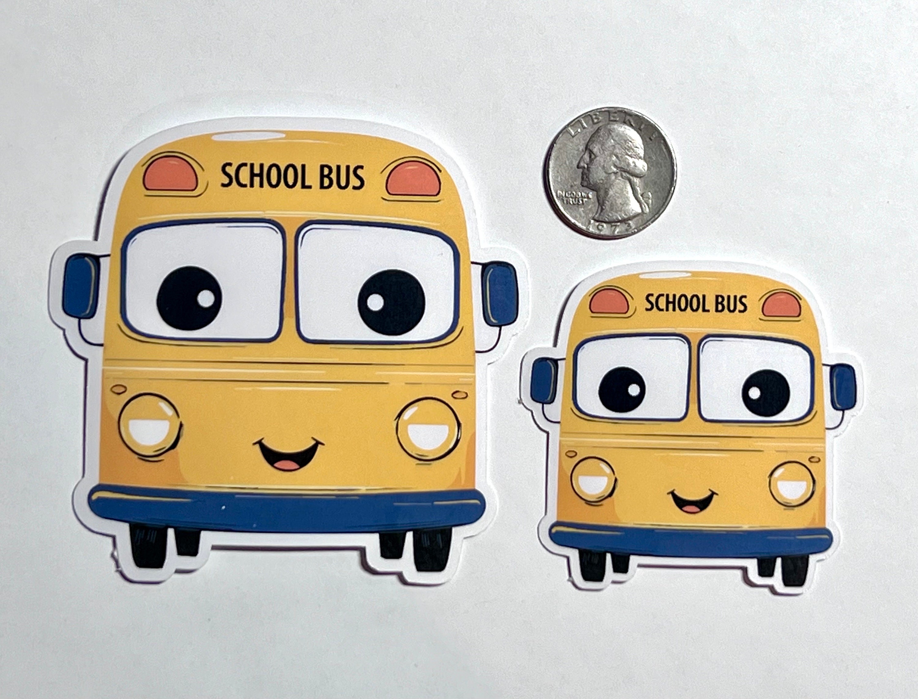 Retro Yellow School Bus Vinyl Sticker: Handmade Laminated Sticker - Etsy