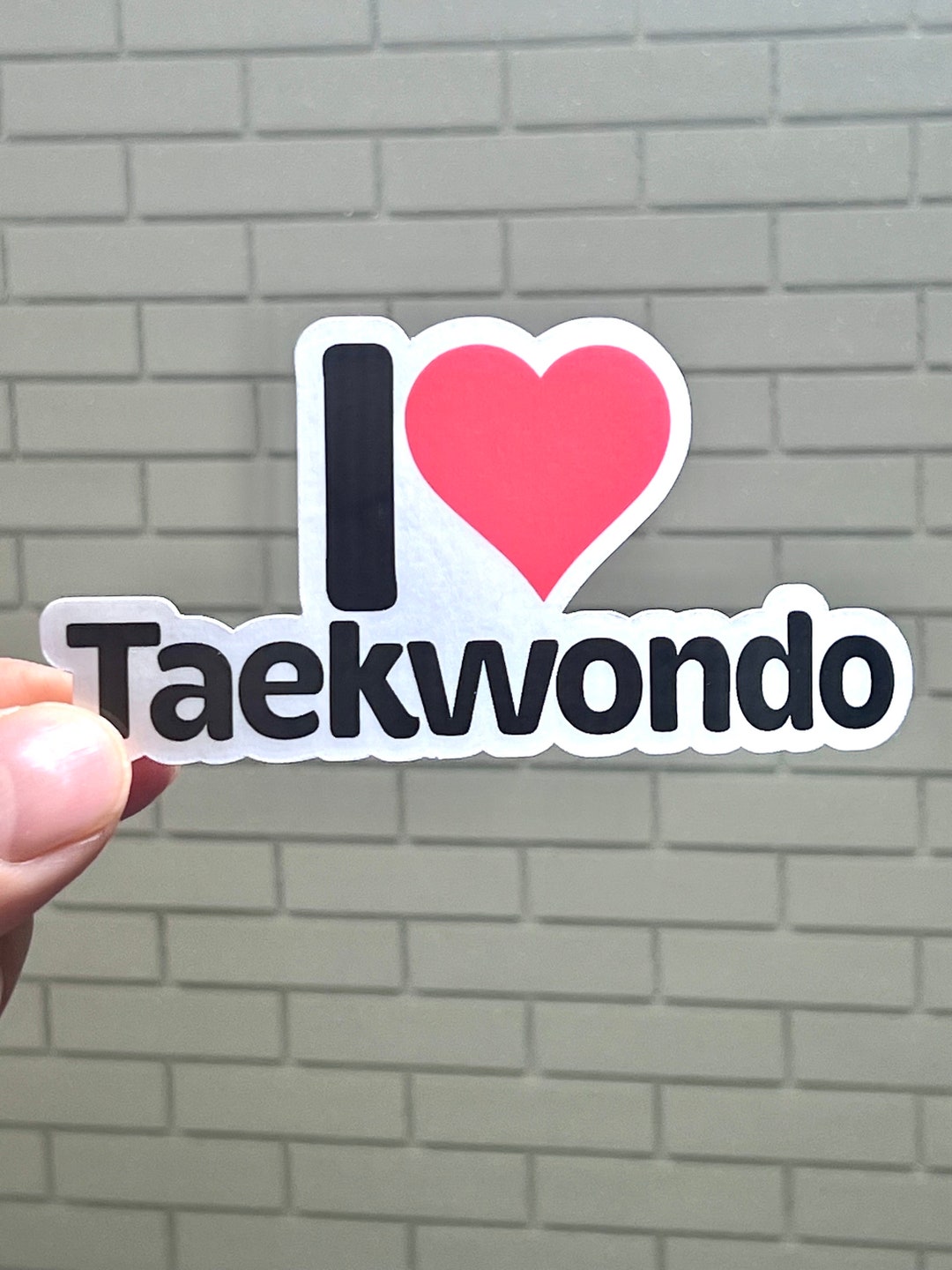 I Heart Taekwondo Sticker: Waterproof Vinyl Sticker, Korean Martial ...