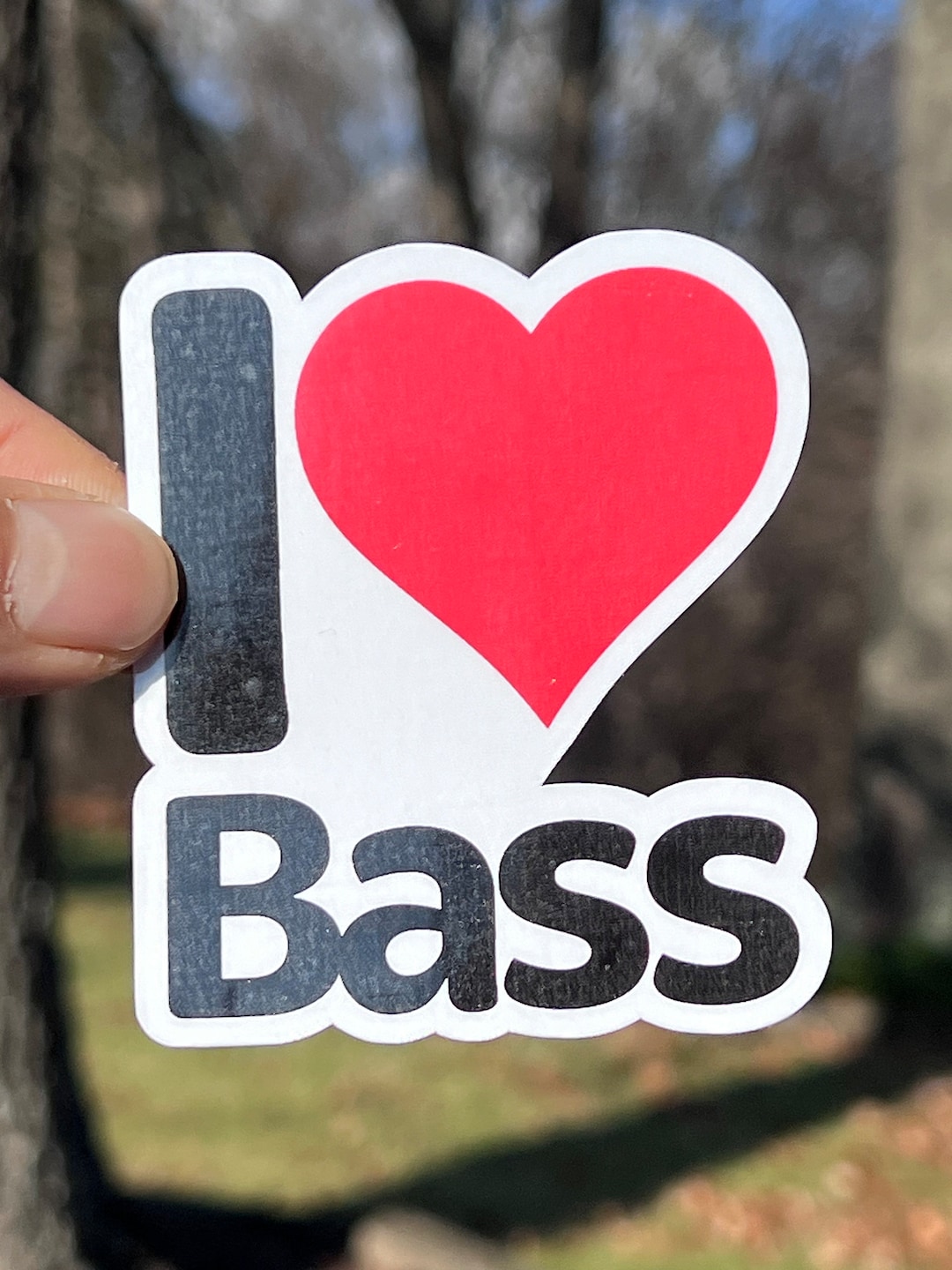 I Love Bass Sticker: Vinyl Sticker for Orchestra Bassists - Etsy