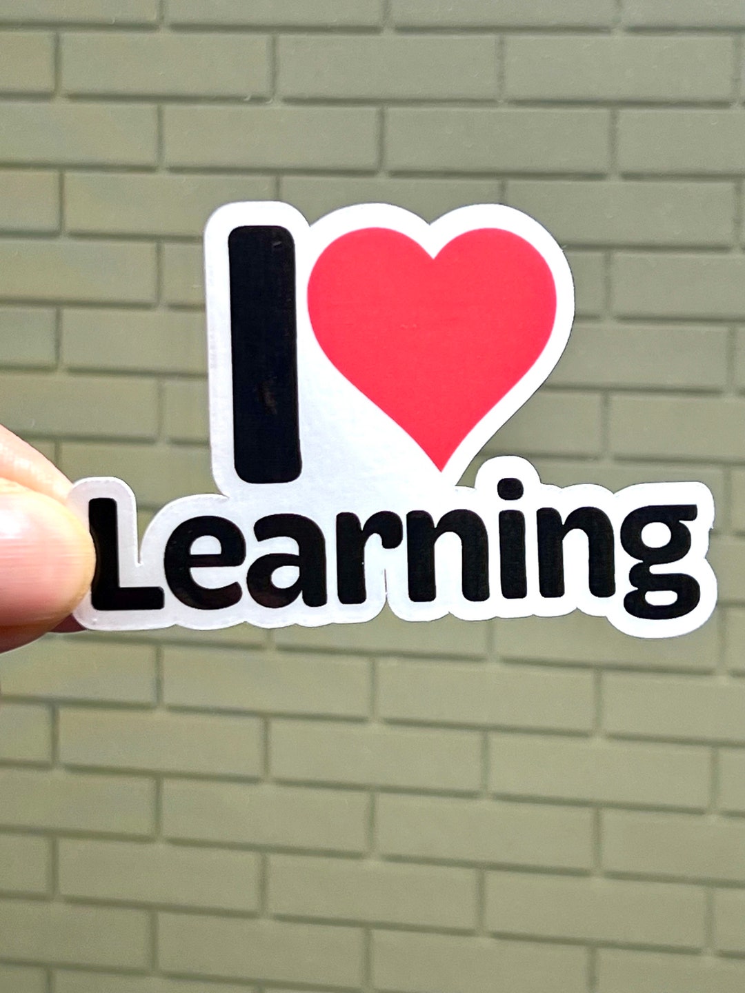 I Love Learning Sticker | I Heart Learning Vinyl Sticker | Student Gift ...