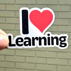 I Love Learning Sticker | I Heart Learning Vinyl Sticker | Student Gift ...