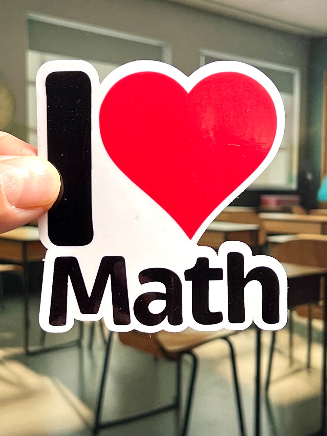 I Heart Math Sticker: Laminated Vinyl Sticker for Water Bottle - Etsy