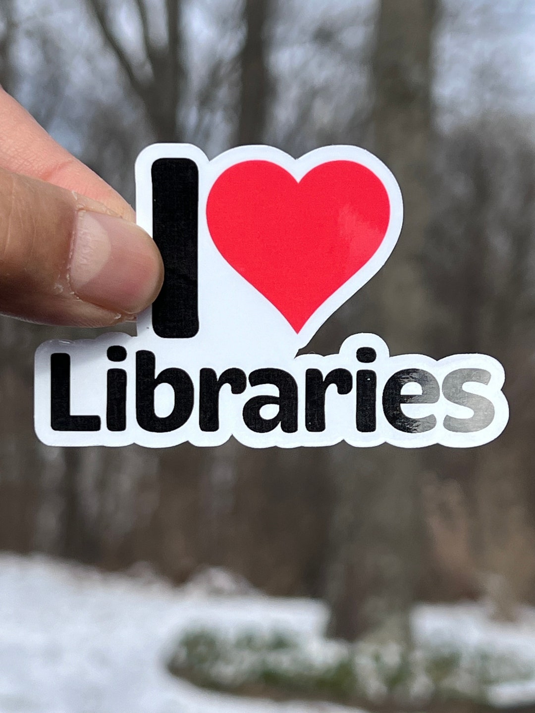 I Heart Libraries Sticker: Vinyl Stickers for Water Bottle, Laptop - Etsy