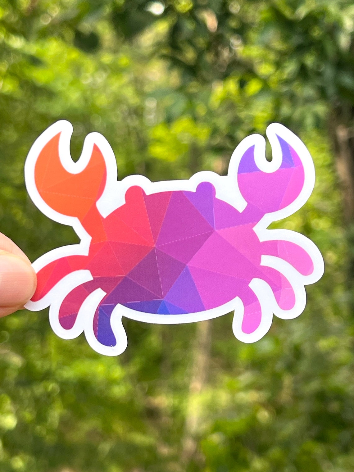 Geometric Blue Purple Crab Waterproof Vinyl Sticker for Beach Coolers ...