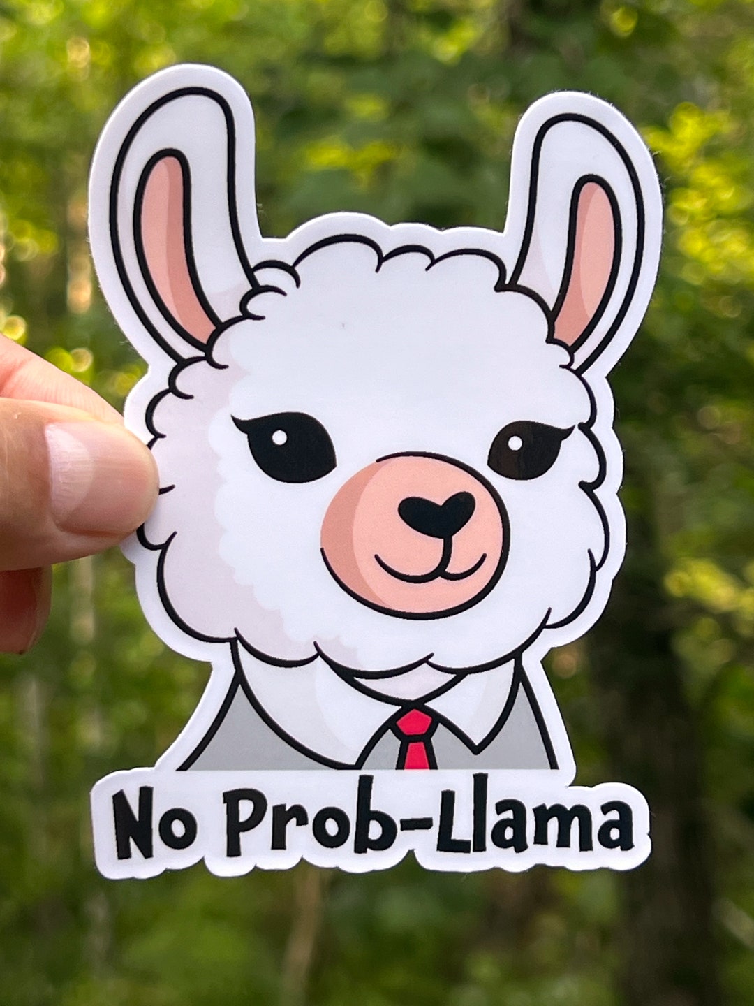 No Prob-llama Vinyl Sticker, Waterproof Laminated Llama Sticker | Llama ...