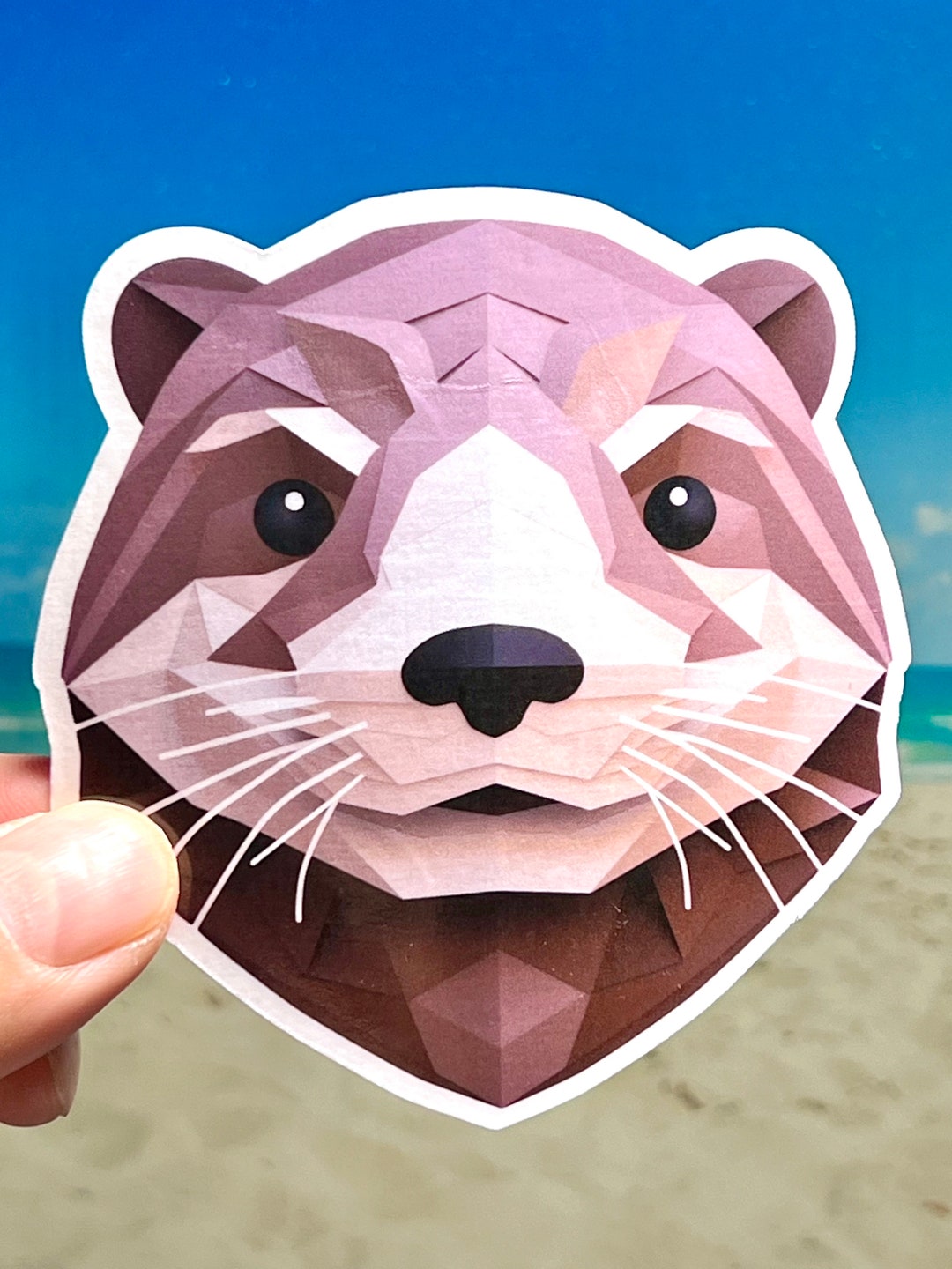 Sea Otter Sticker | Otter Head Vinyl Sticker | Zoo Gift | Otter Lover ...