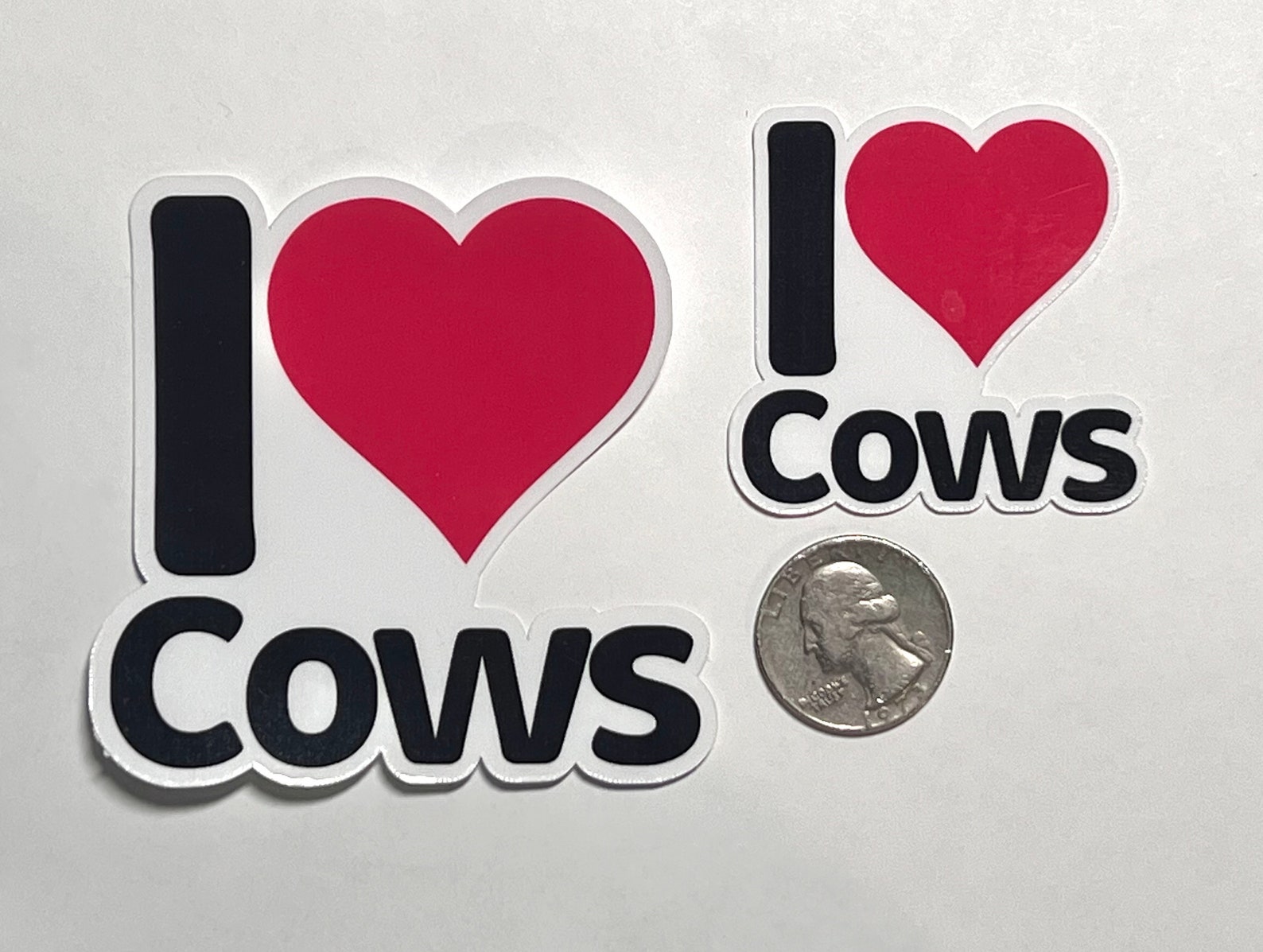 I Heart Cows Waterproof Vinyl Sticker for Laptops Water Bottles and Cow ...