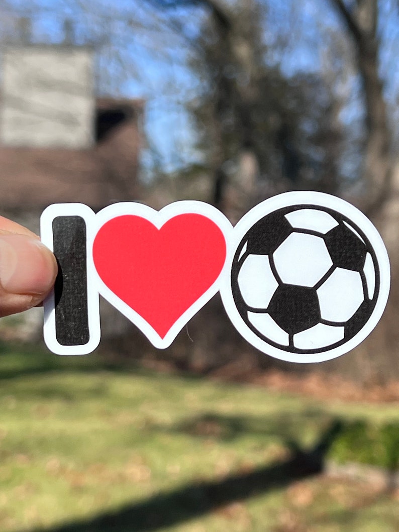 I Love Soccer Sticker: Laminated Vinyl Sticker for Water Bottles - Etsy