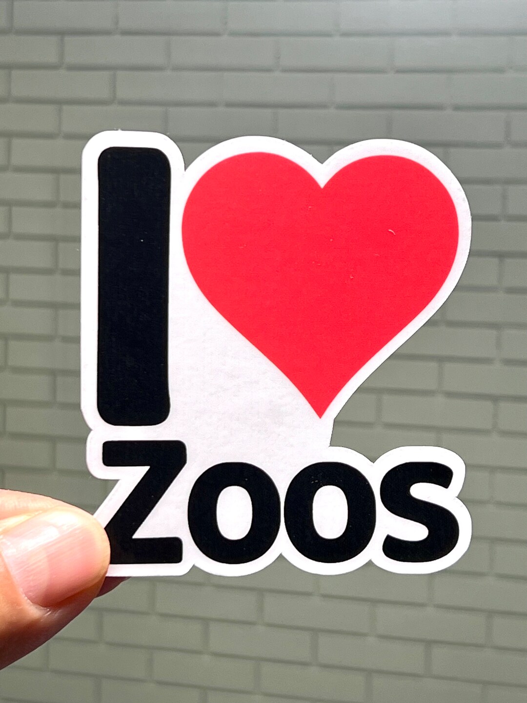 I Love Zoos Sticker | I Heart Zoos Vinyl Sticker | Water Bottle Sticker ...