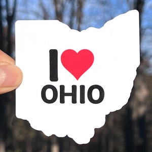 I Love Ohio Vinyl Sticker: Waterproof Sticker for Water Bottles - Etsy