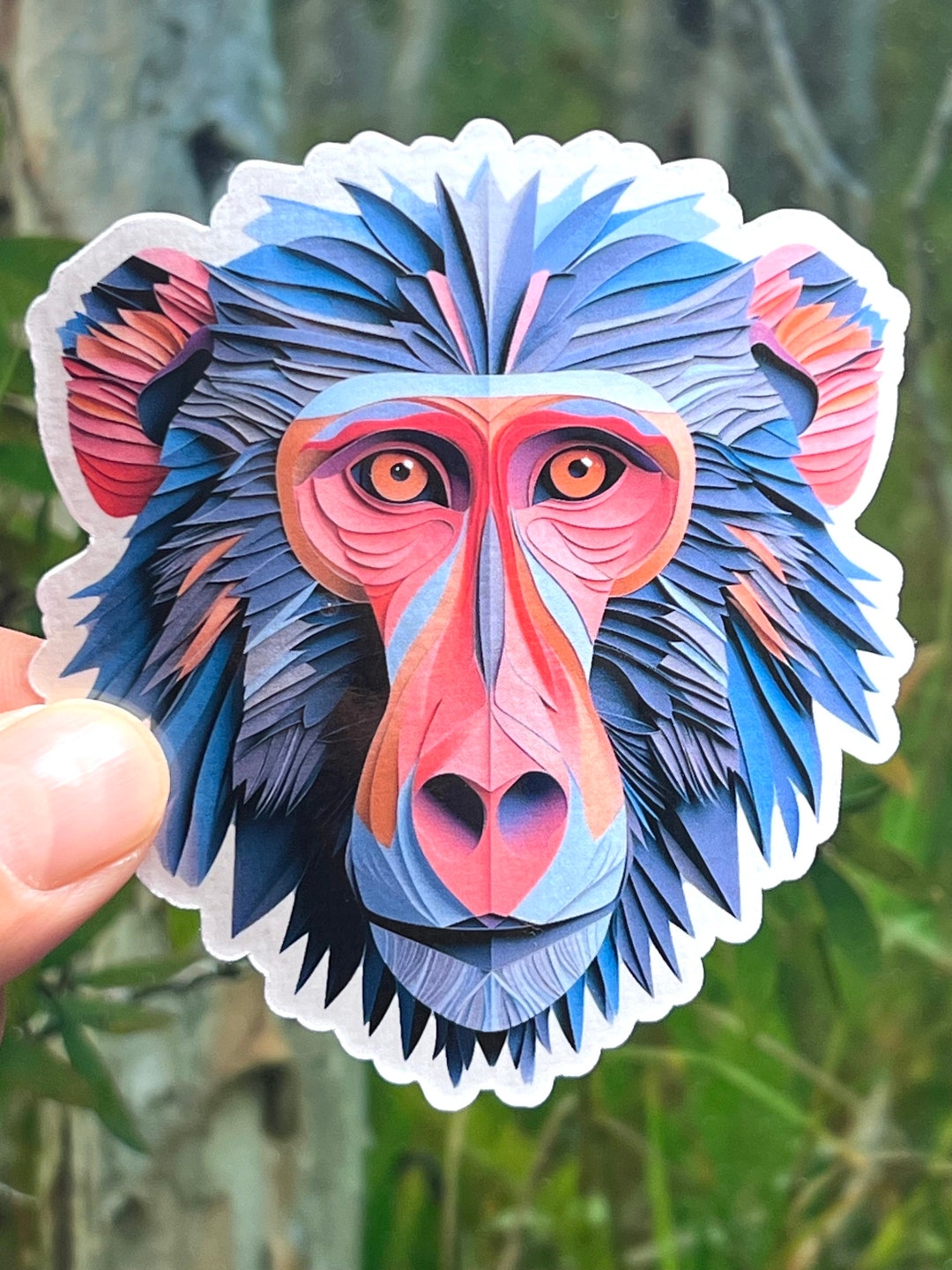 Baboon Sticker | Baboon Head Vinyl Sticker | Jungle Lover | Zoo Sticker ...