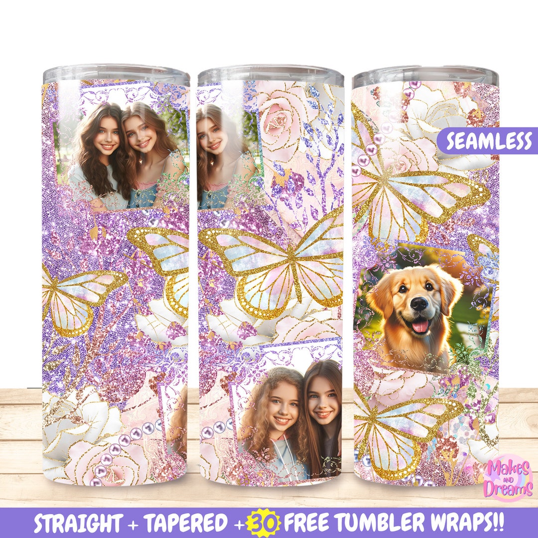 Photo Tumbler Wrap 20oz Skinny Tumbler Digital Download Picture Tumbler ...