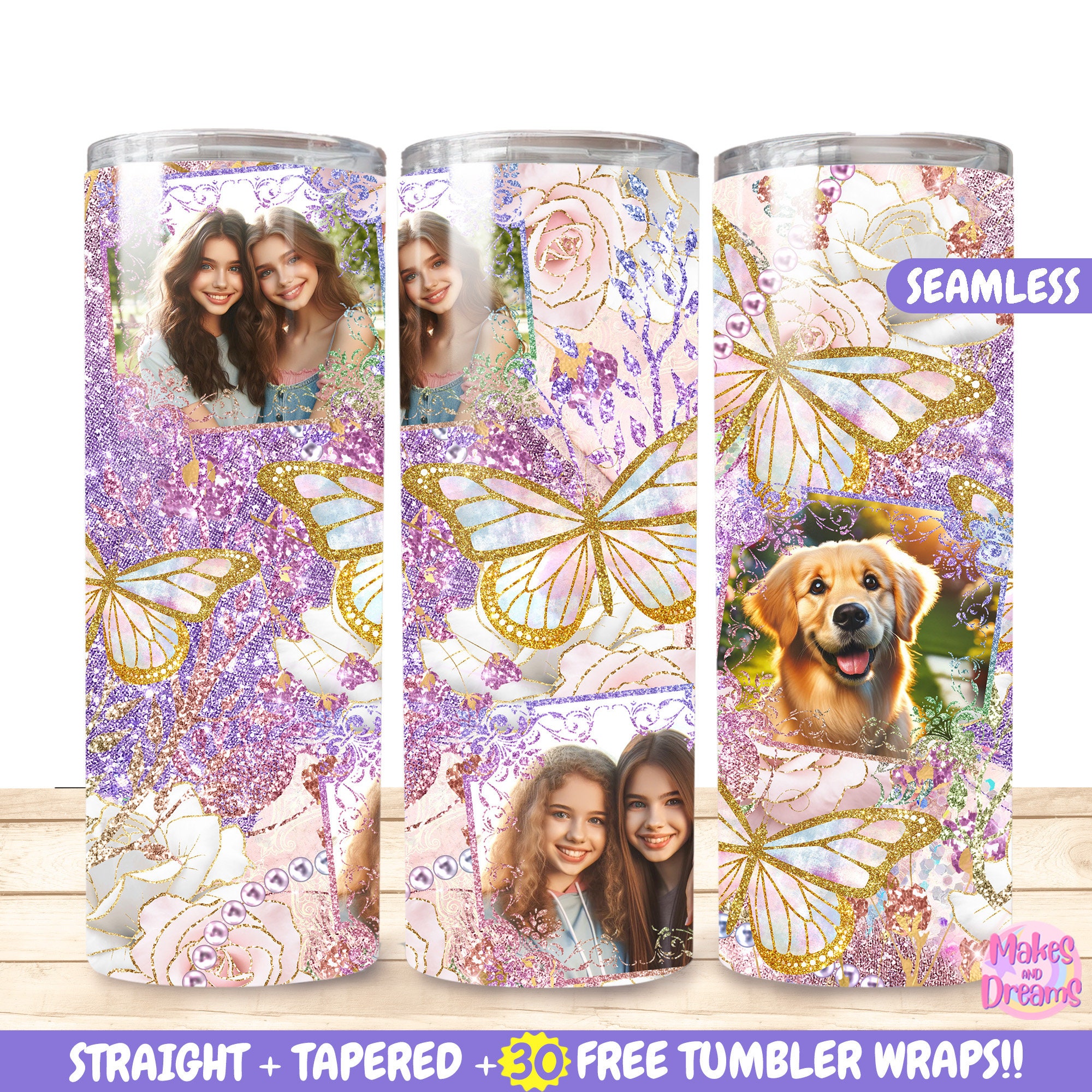 Photo Tumbler Wrap 20oz Skinny Tumbler Digital Download Picture Tumbler ...