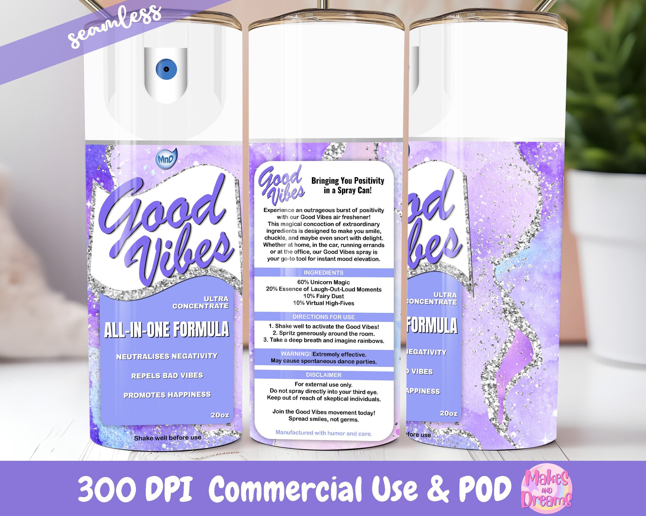 20oz Spray Tumbler Wrap Affirmation Tumbler Sublimation Image Good ...